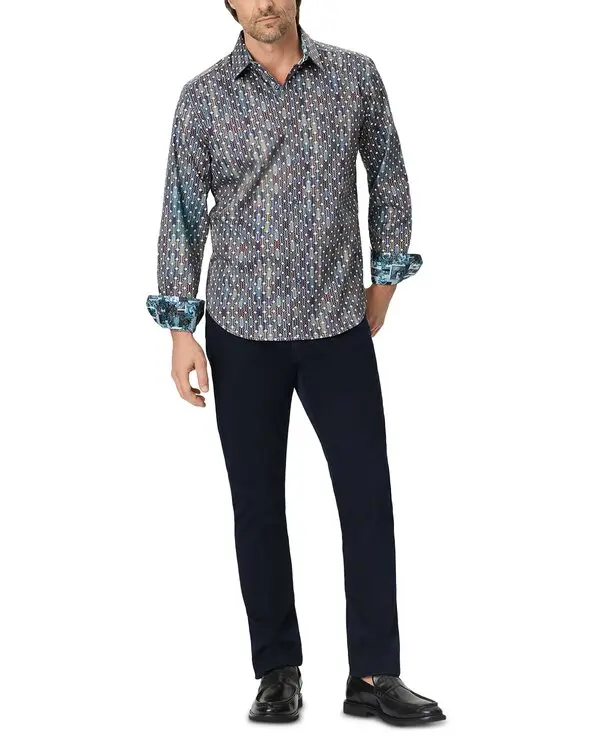 Robert Graham Missing Links Long Sleeve Cotton Stretch Shirt