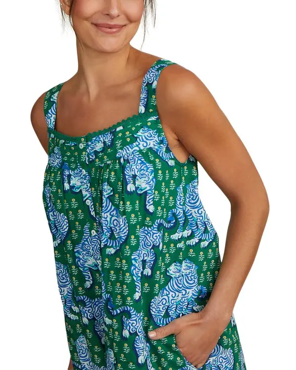 PRINTFRESH Tiger Queen Back To Bed Cotton Nightgown