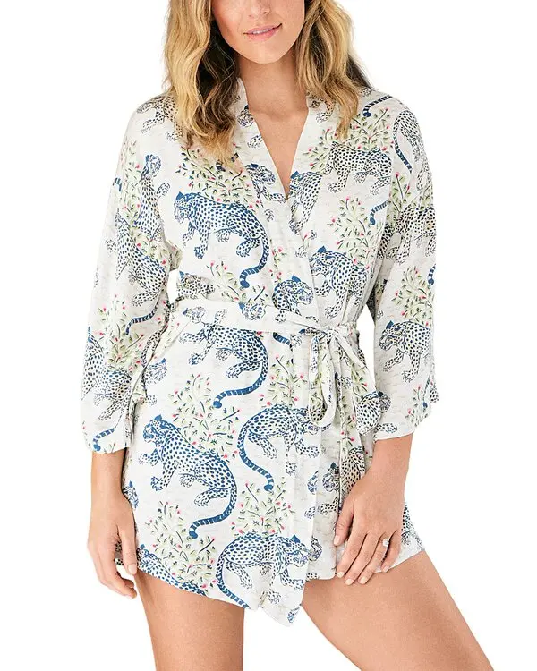 PRINTFRESH Bagheera Satin Glam Mini Robe