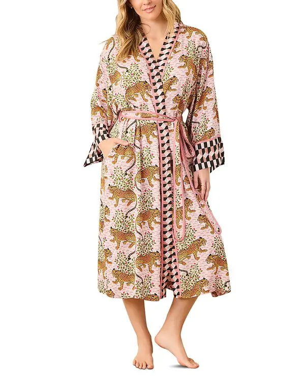 PRINTFRESH Bagheera Satin Wrap Robe