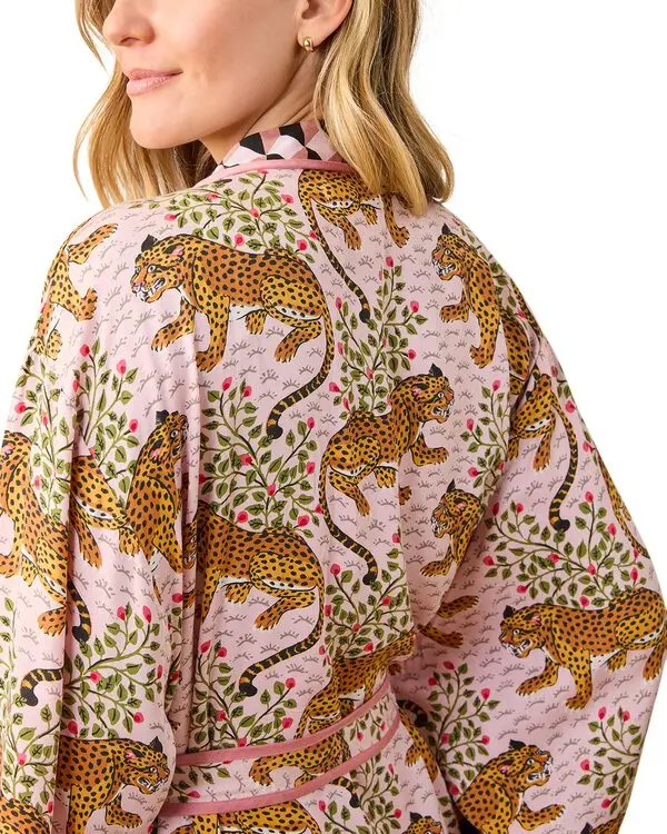 PRINTFRESH Bagheera Satin Wrap Robe