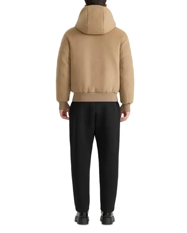 Mackage Niko Reversible Hooded Wool Jacket - Light Camel-black