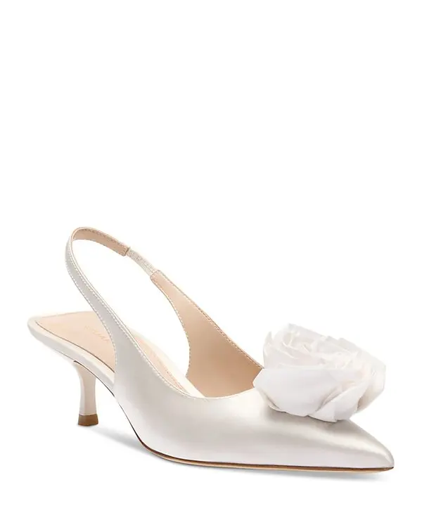 STUART WEITZMAN Paloma 50 Satin Slingback Pumps