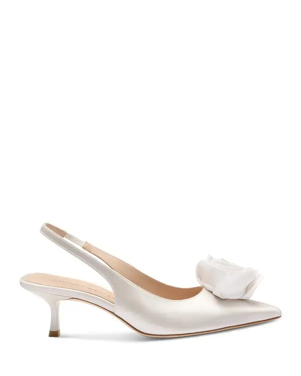 STUART WEITZMAN Paloma 50 Satin Slingback Pumps