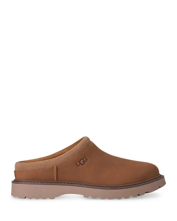 UGG Birch Clog Ii Nubuck & Suede Waterproof Mules - Chestnut