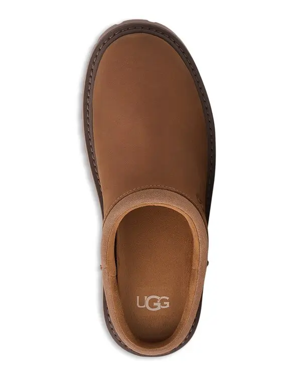 UGG Birch Clog Ii Nubuck & Suede Waterproof Mules - Chestnut