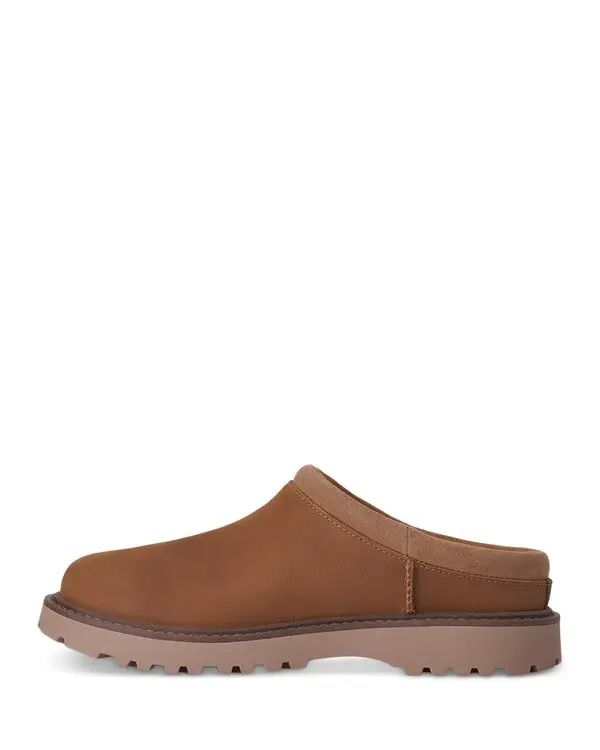 UGG Birch Clog Ii Nubuck & Suede Waterproof Mules - Chestnut