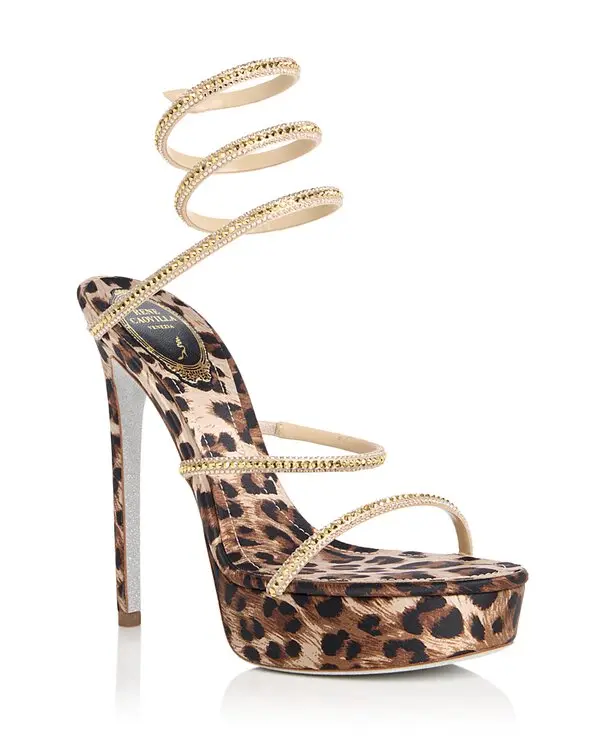 Rene Caovilla Cleo Animalier Platform Sandals