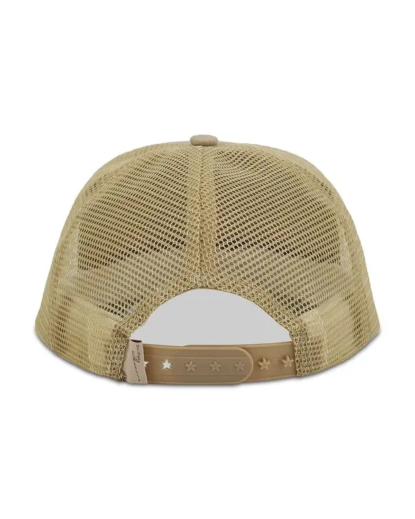 Vintage Havana Cracked Leather Star Trucker Hat