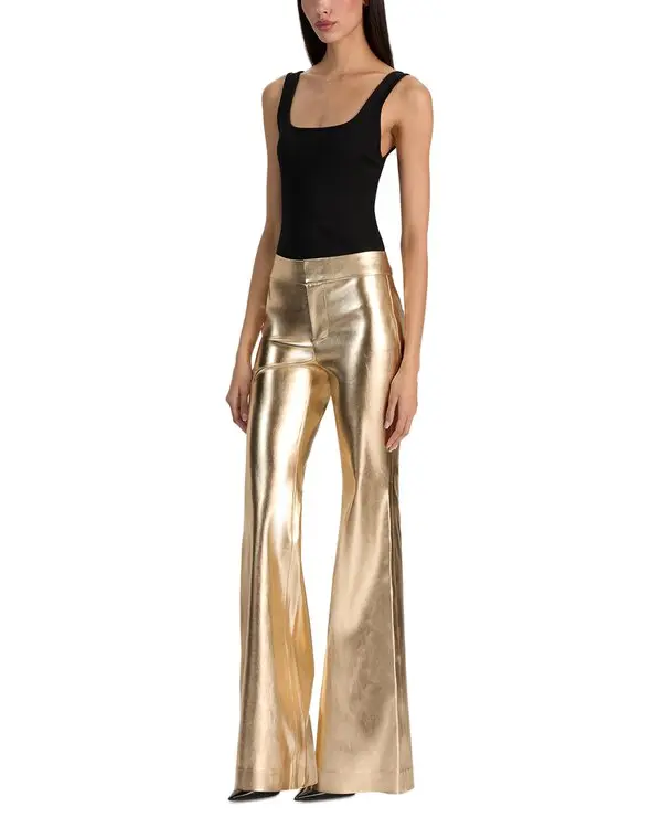 Alice + Olivia Andrew Faux Leather Flared Pants
