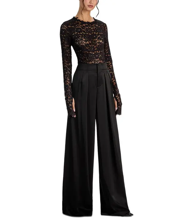 Alice + Olivia Taeyn Long Sleeve Lace Bodysuit