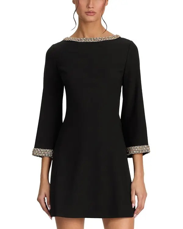 Alice + Olivia Mailynn Embellished Mini Dress - Black