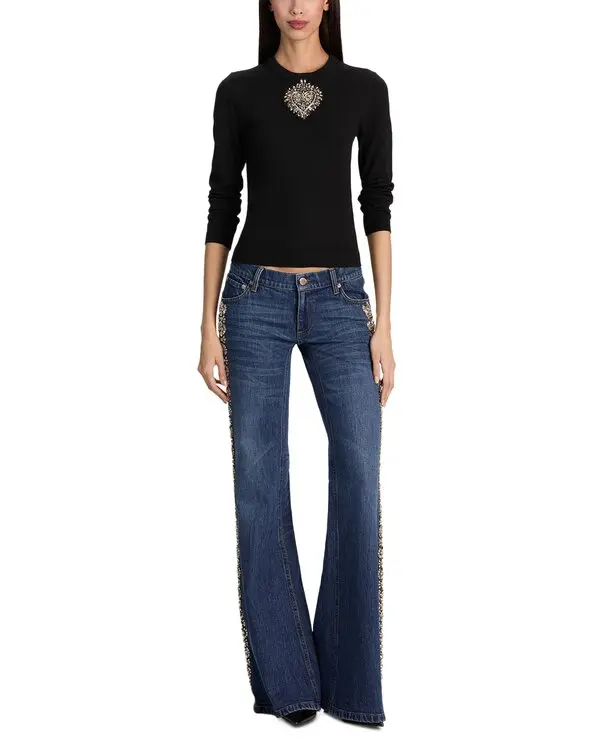 Alice + Olivia Porla Wool Stretch Collared Sweater