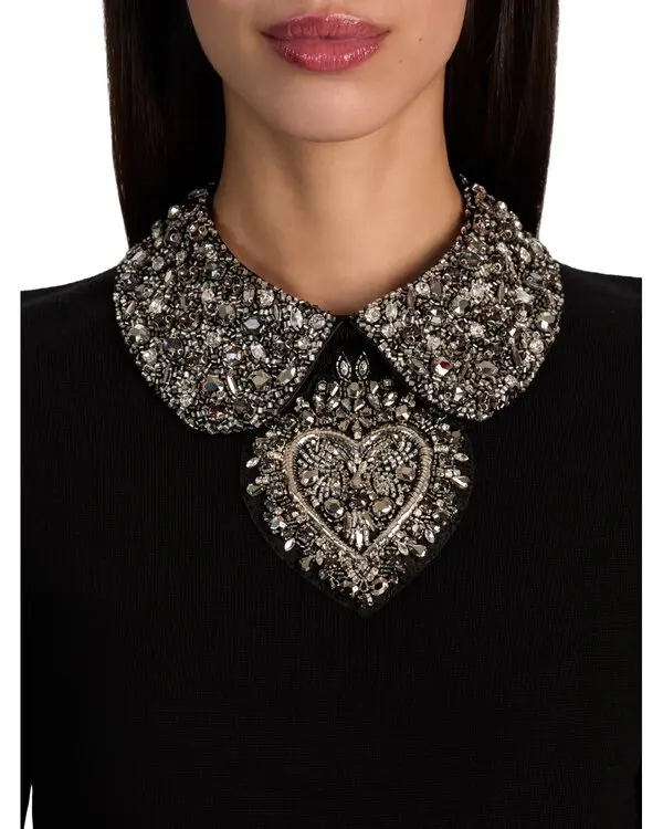 Alice + Olivia Porla Wool Stretch Collared Sweater