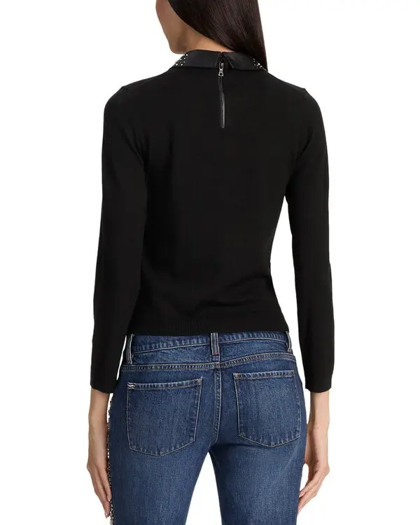 Alice + Olivia Porla Wool Stretch Collared Sweater
