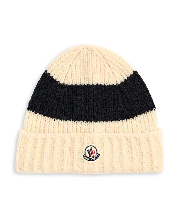 Moncler Logo Ribbed Beanie Hat
