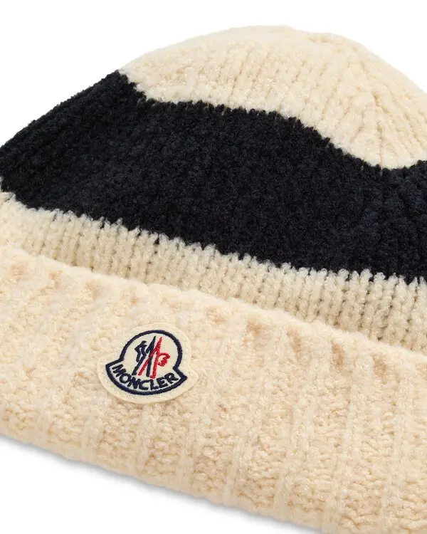 Moncler Logo Ribbed Beanie Hat