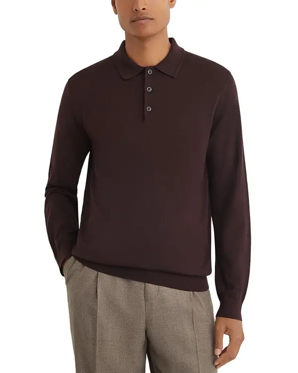 REISS Wool Slim Polo Shirt