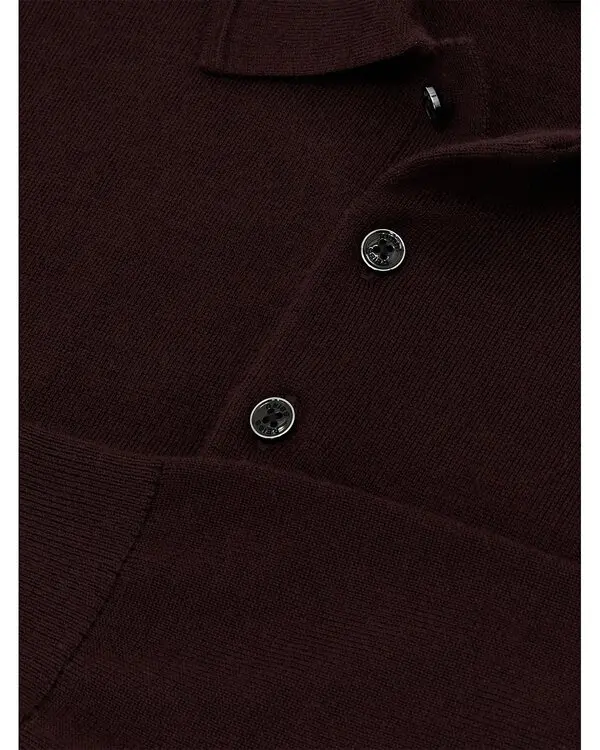 REISS Wool Slim Polo Shirt