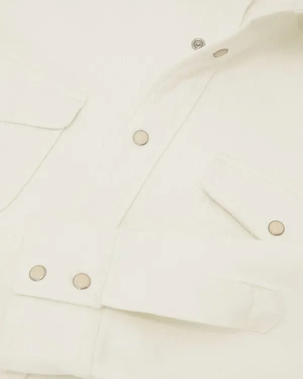 REISS Finley Cotton Press Stud Denim Overshirt