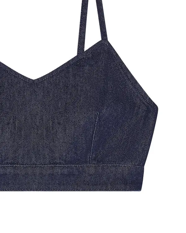 Emporio Armani Strappy Denim Crop Top
