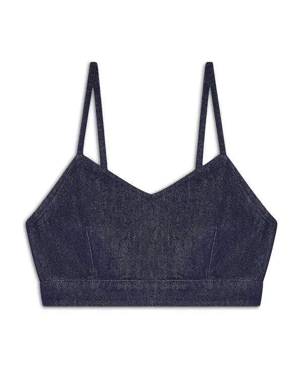 Emporio Armani Strappy Denim Crop Top