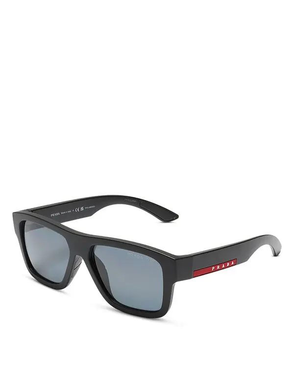 Prada Square Sunglasses, 56mm - Black Rubber