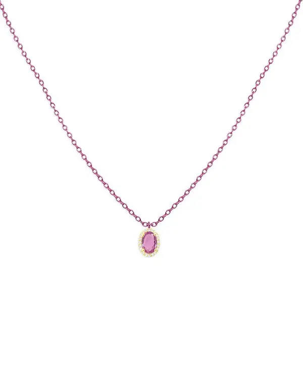 Meira T Plated & Pink Rhodium-plated Silver Pink Sapphire & Diamond Pendant Necklace, 16-18 - Gold