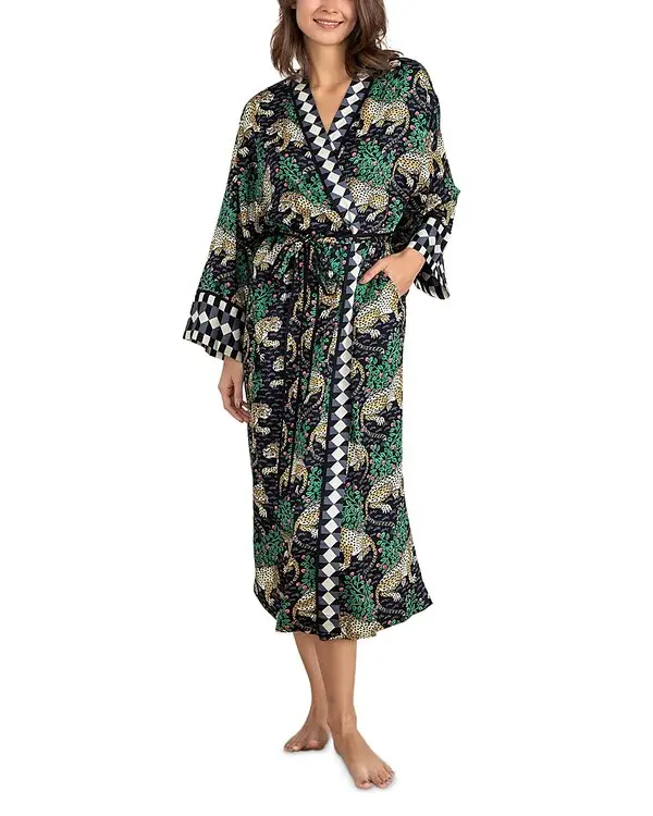 PRINTFRESH Bagheera Satin Robe
