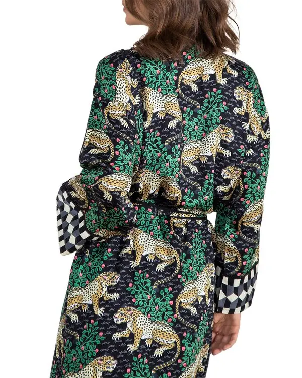 PRINTFRESH Bagheera Satin Robe