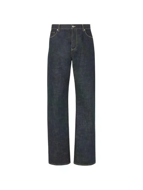 Fendi Contrast-stitch Straight-leg Jeans