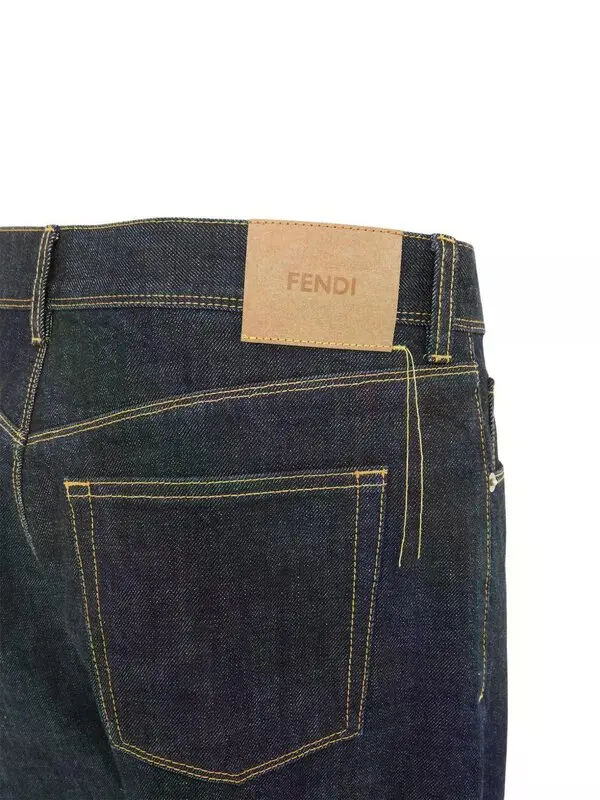 Fendi Contrast-stitch Straight-leg Jeans