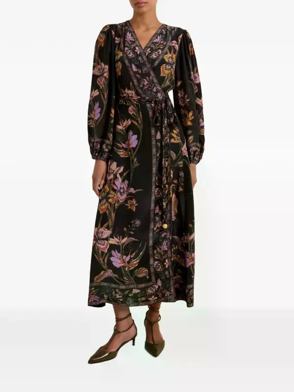 MARIE OLIVER Everette Floral-print Wrap Midi Dress