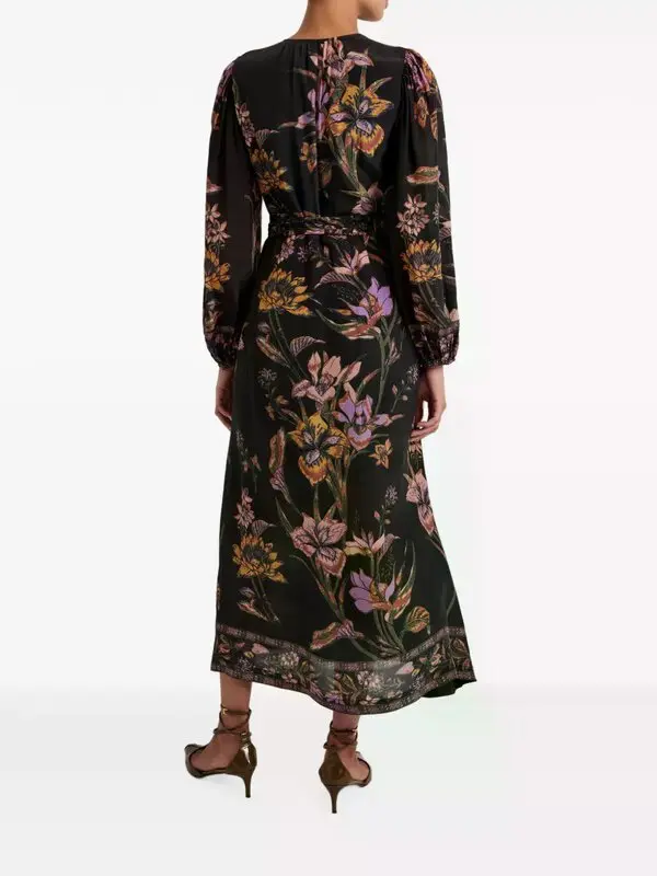 MARIE OLIVER Everette Floral-print Wrap Midi Dress