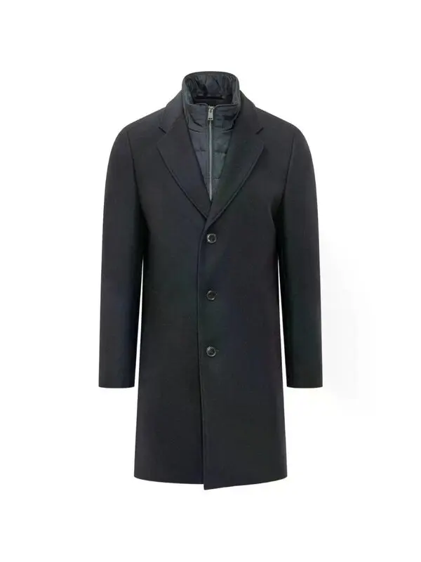 BOSS Quilted-bib Wool-blend Coat