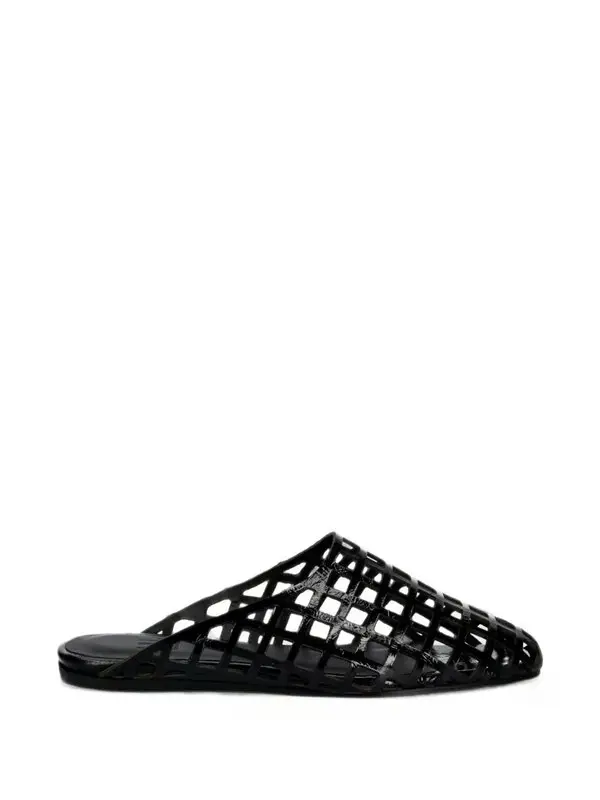 BILLI BI A498 Caged Leather Mules - Black
