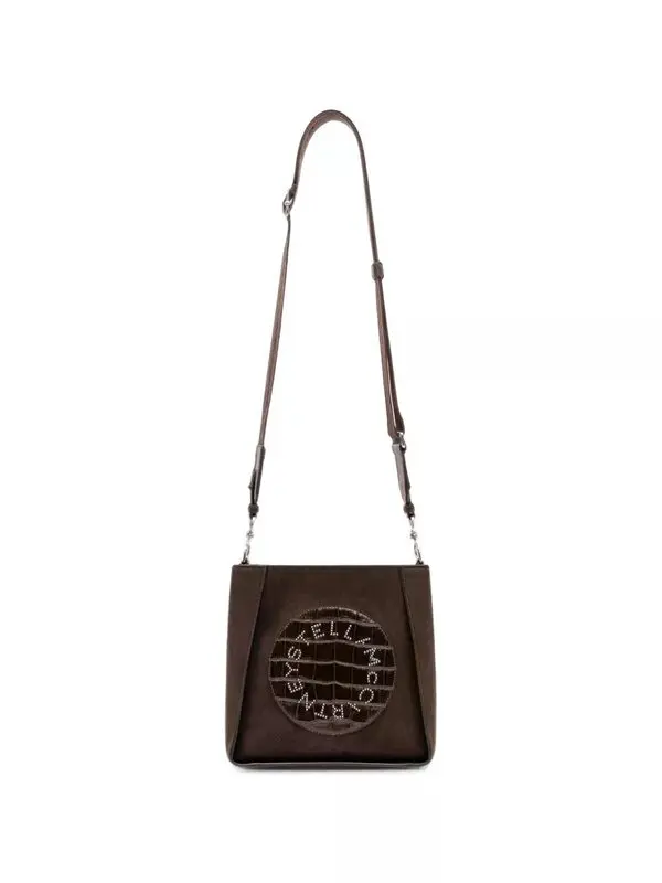 Stella McCartney Logo Crocodile-effect Shoulder Bag - Brown