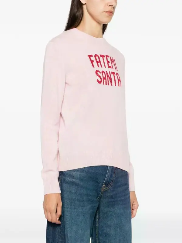MC2 SAINT BARTH Slogan-intarsia Sweater - Pink