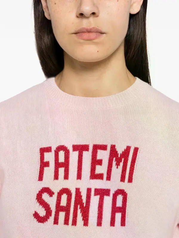 MC2 SAINT BARTH Slogan-intarsia Sweater - Pink