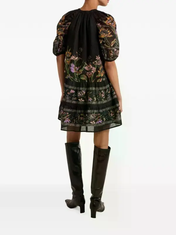 MARIE OLIVER Sylvie Floral-print Ramie Mini Dress