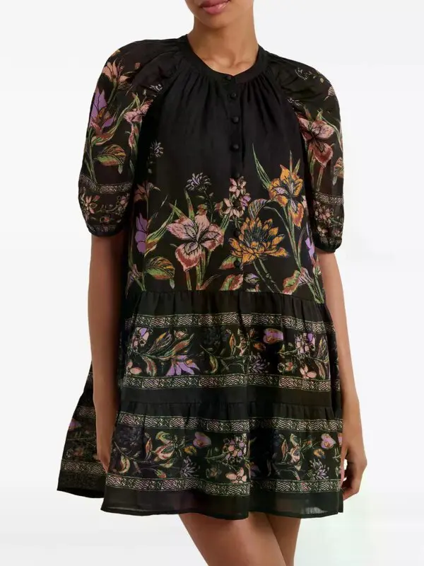MARIE OLIVER Sylvie Floral-print Ramie Mini Dress