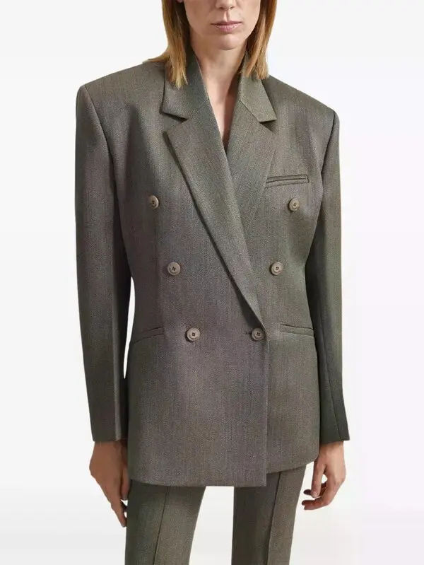 THE FRANKIE SHOP Jade Double-breasted Wool Blazer