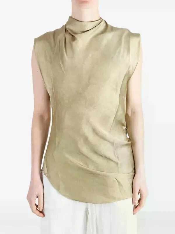 CORTANA Ocaso Asymmetric Draped Top