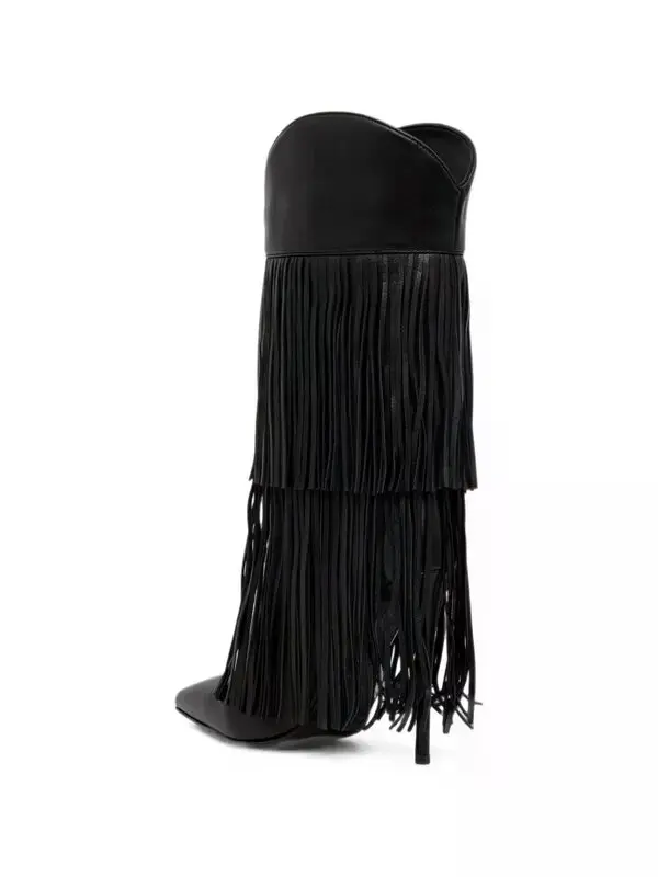 LE SILLA Andy Fringed Boots - Black