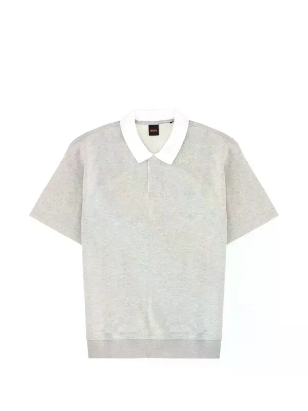 BOSS Logo-embroidered Contrast-collar Polo Shirt
