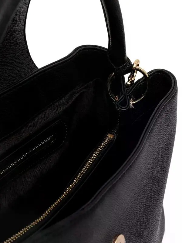 Moschino Logo-plaque Pebbled Tote Bag