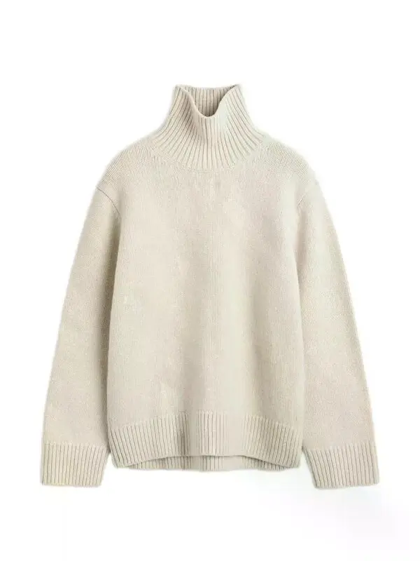 TOTEME Mock-neck Ribbed-trim Sweater - Neutrals