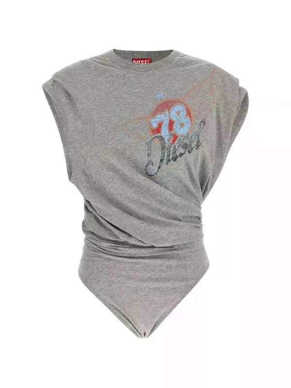 DIESEL® T-noby Graphic-print Draped Bodysuit