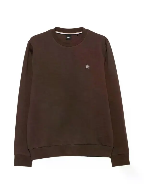 BOSS Logo-plaque Crew-neck Sweatshirt