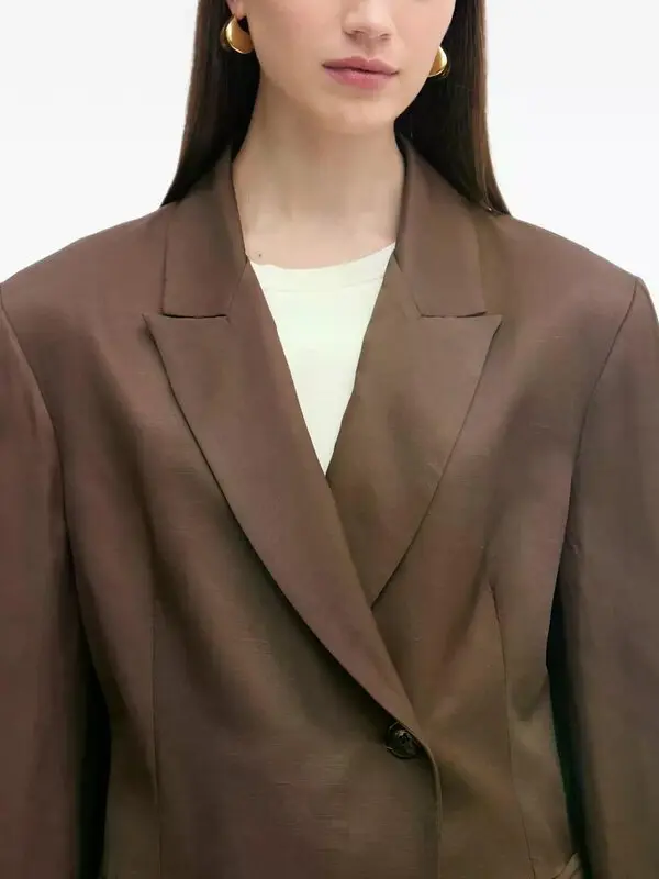 HAVEONE Single-breasted Puff-sleeve Blazer